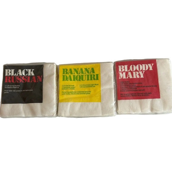 Kitchen | Vintage Pam Marker Cocktail Napkins Bar Recipes Bloody Mary ...